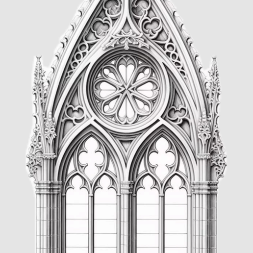 👴 Old Gothic Window・ STL File for 3D printing・Cults
