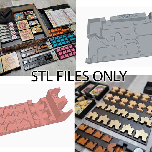 ♟ STL Files for Five Tribes & all Expansions board game insert・ 3D File ...