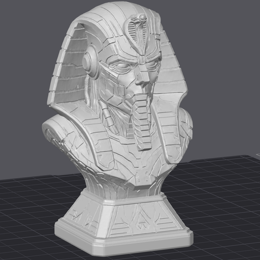 👤 Mecha Pharaoh Bust - Futuristic Egyptian Statue for 3D Printing ...