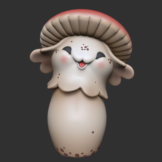 🍄 The Smiling Mushroom・Free OBJ File for 3D printing・Cults