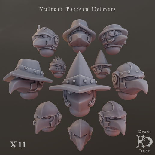 🦢 Vulture Pattern Helmets・ STL File for 3D printing・Cults