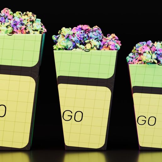 🍿 Popcorn Pack・ STL File for 3D printing・Cults