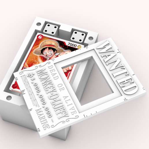 📦 One Piece Inspired Luffy Wanted Poster Trading Card Deck Box/Dice Box ...