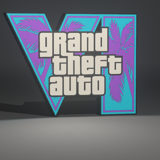 🔦 Lámpara GTA6 - Logo Lightbox・ 3MF File for 3D printing・Cults