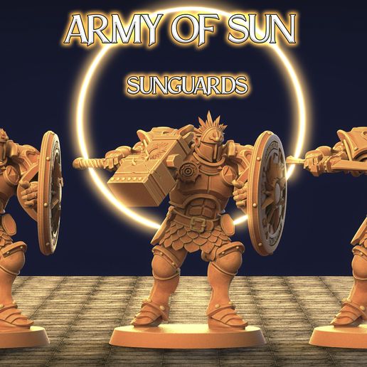 🔨 Sunguards Pack (3 miniatures,6 Arms, 4 Heads)・ STL File for 3D ...