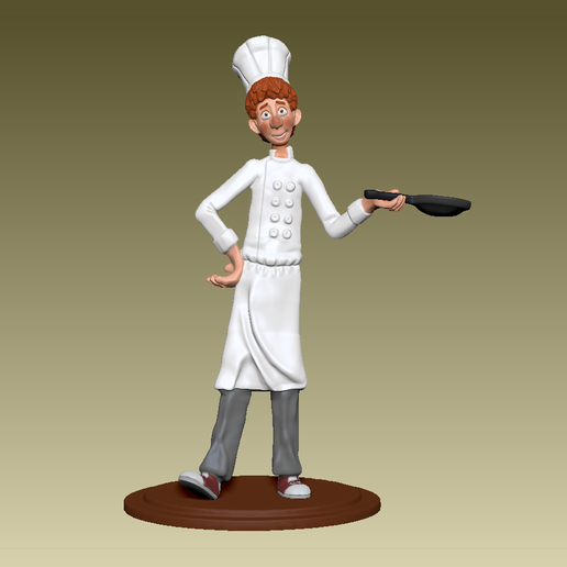 STL file Alfredo Linguini the chef from ratatouille movie 👩‍🍳 ・Design ...