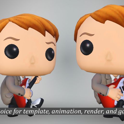 👦 Stylized Rocker Boy with Guitar - Chibi Figure (3D Print Ready)・ 3D ...