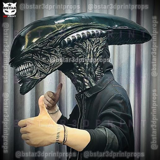 👽 Alien Xenomorph Head Decor Wearable Cosplay・ 3D File for 3D printing ...