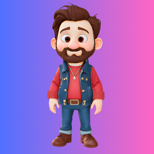 👨 Stylized Bearded Man Character・ STL File for 3D printing・Cults