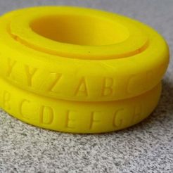 3D printed Caesar Cipher Decoder Ring Rounded・Cults