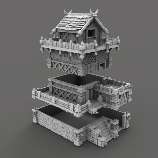 🏗️ Ork Raider Village Building 2 (28mm Scale)・Fichier STL pour ...