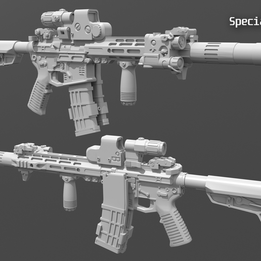 🪖 AR-15 Special Ver. for 6 inch action figures・ 3D File for 3D printing ...