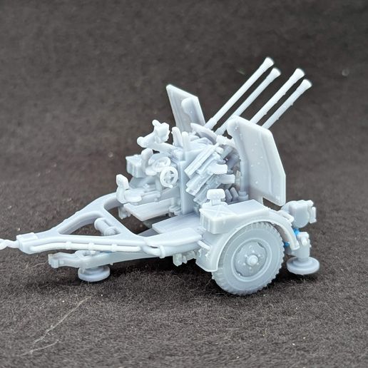 🔫 Anti-Aircraft gun 2cm Flakvierling 38 (wheels+cross)+Gunner (Germany ...