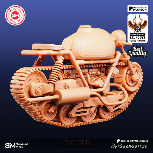 🪖 Moto tank STL / military tank・ 3D File for 3D printing・Cults