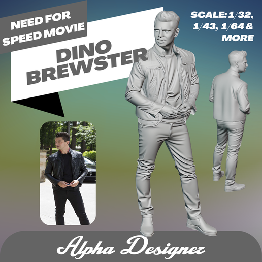 🦖 DINO BREWSTER NFS MOVIE 1/64 1/43 1/32・ STL File for 3D printing・Cults