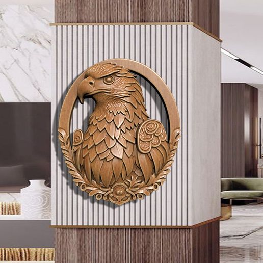 🦅 EAGLE RELIEF FOR CNC AND 3D PRINTING・ STL File for 3D printing・Cults