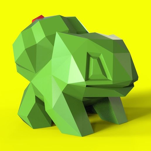 Fichier STL LOW-POLY BULBASAUR a new version 🆕 ・Modèle imprimable en 3D ...