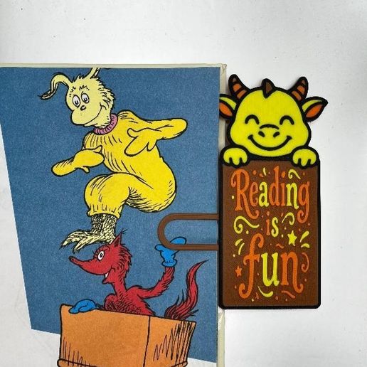 🐉 Reading is Fun Dragon Bookmark・Free STL File for 3D printing・Cults