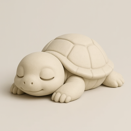 🐢 Serene Turtle – Sleeping Tortoise Figurine・ STL File for 3D printing ...