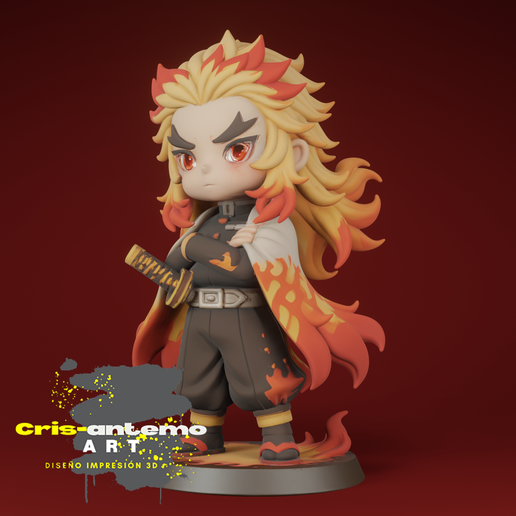 👾 Rengoku Kyojuro - Fanart kawaii Demon Slayer (Kimetsu no Yaiba ...