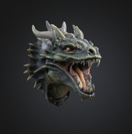 realistic dragon head