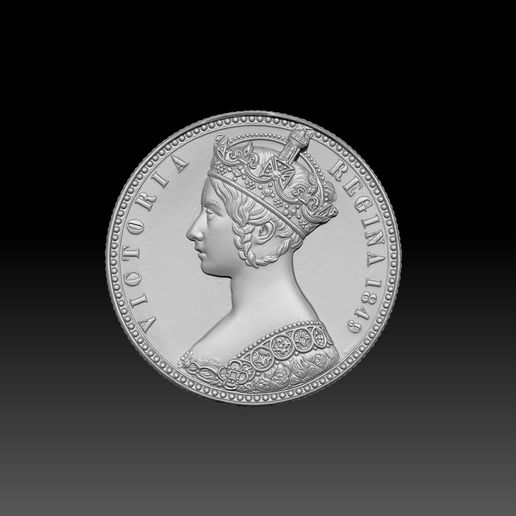👸 Queen Victoria coin 3D STL model for 3d printing and cnc curving・ STL ...