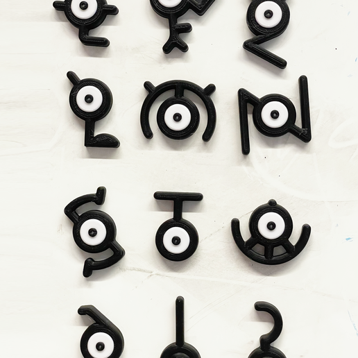 🧲 Unown Alphabet Magnet 4x2mm・ 3MF File for 3D printing・Cults