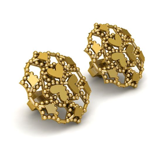 STL file HEART DESIGN EARRING 3D PRINTABLE MODEL 💜 (OBJ)・Model to ...