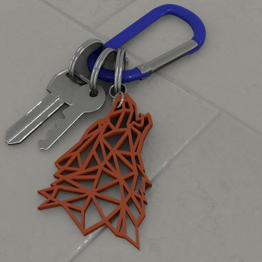 Télécharger fichier STL gratuit Porte clés loup low poly • Modèle à imprimer en 3D • Cults