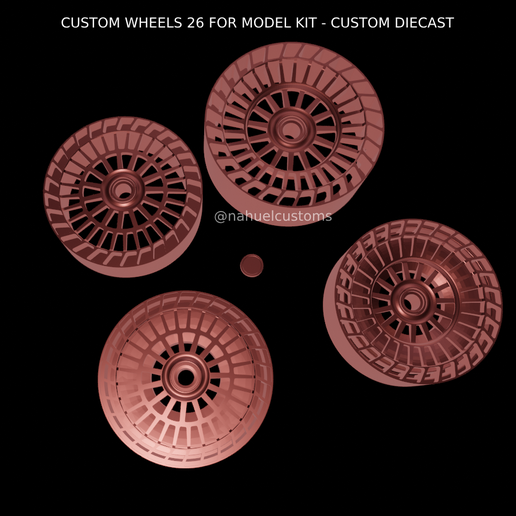 STL file CUSTOM WHEELS 26 FOR MODEL KIT - CUSTOM DIECAST 🛞 ・Model to ...