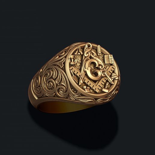 3D file Round mason ring 3D print model 💍 ・3D printable design to ...