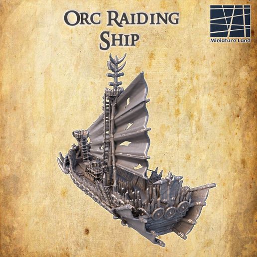 STL file Orc Raiding Ship 28 mm Tabletop Terrain 🚢 ・3D printing design ...