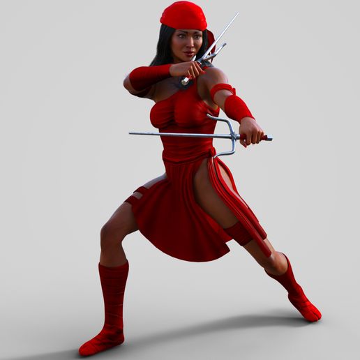 🦸 Marvel's Elektra Statuette・ STL File for 3D printing・Cults