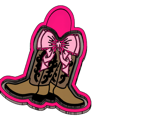STL file Cowboy Boots & Bows Set 🤠 ・3D printer model to download・Cults