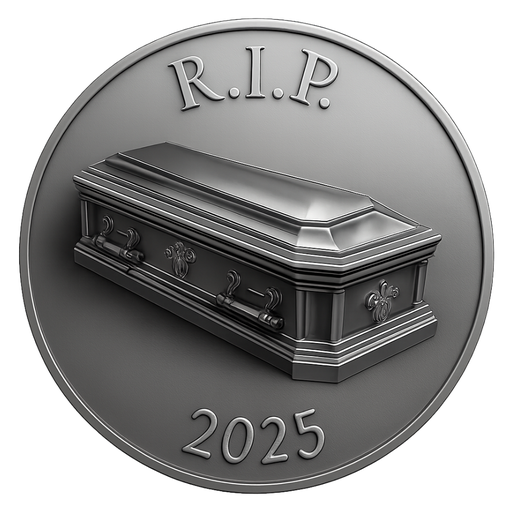 ☮️ R.I.P. rest in peace coffin 2025 coin token wall art・ STL File for ...