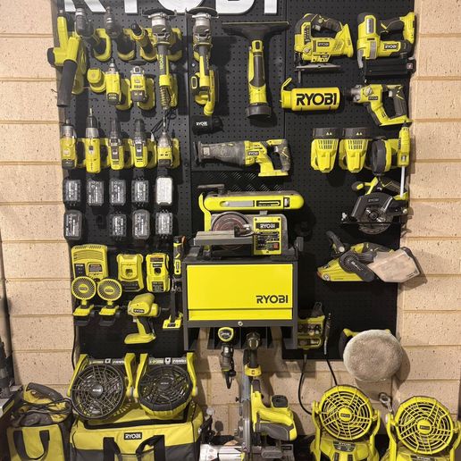 🧞‍♂️ Ryobi One+ Pegboard Mounts・ STL File for 3D printing・Cults