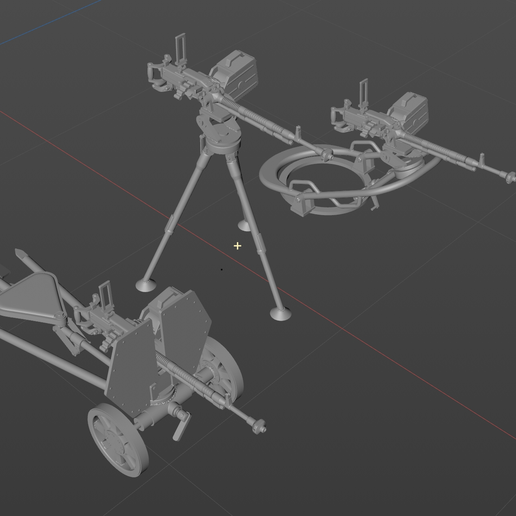 🔫 Digital 3D model of the Soviet DShK machine gun・ OBJ File for 3D ...