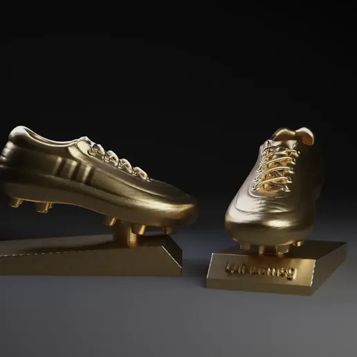 👢 Golden Boot Trophy : Soccer Cleat Trophy・Free OBJ File for 3D ...