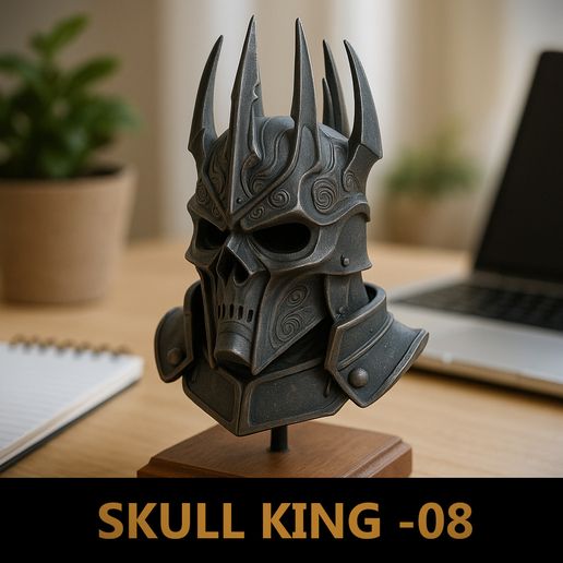 💀 Skull King -08・ STL File for 3D printing・Cults