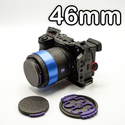 📷 CAMERA LENS CAP FOR 46MM LENS - Protective Cover・ STL File for 3D ...