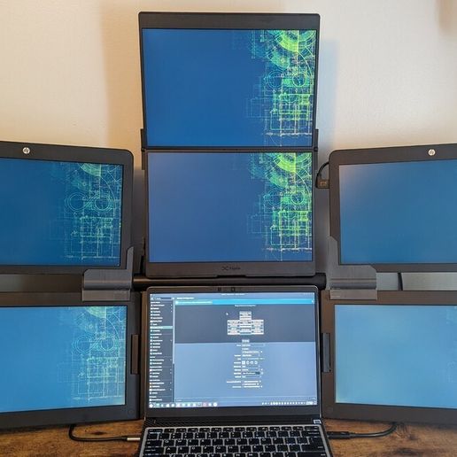 Archivo 3D gratis Six Screen Semi-Portable Laptop Display System 💻 ...