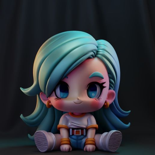 🐉 Bulma chibi・Archivo STL para Impresión 3D・Cults
