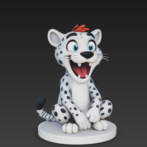 🌨️ Cute Snow Leopard Desk Figurine・ STL File for 3D printing・Cults