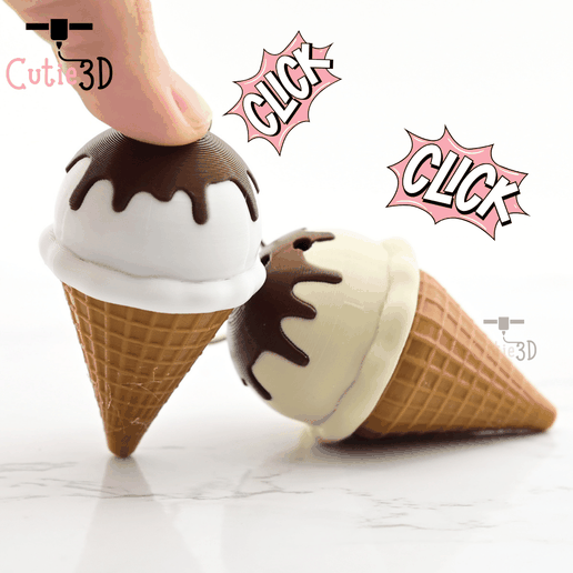 👌 Cutie3D Keycap Fidget Clicker Ice Cream Keychain - Cute Backpack ...
