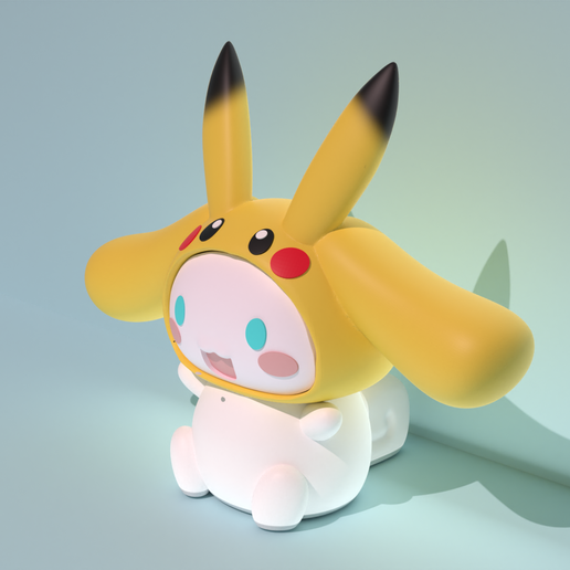 3D file Cinnamoroll pikachu 🐉 ・3D printer model to download・Cults