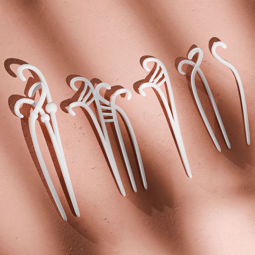 💇 Digital Stl Hair Stick File, 3d Printer Stl Hair Combs, Hair Styling ...