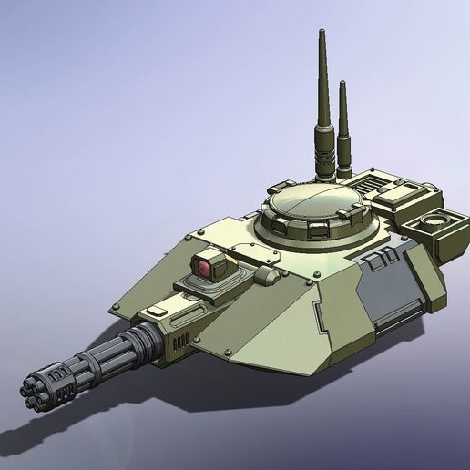 🦏 MINIGUN TURRET "V.W. TALOS" PATTERN FOR REPULSOR 28MM・ STL File for ...