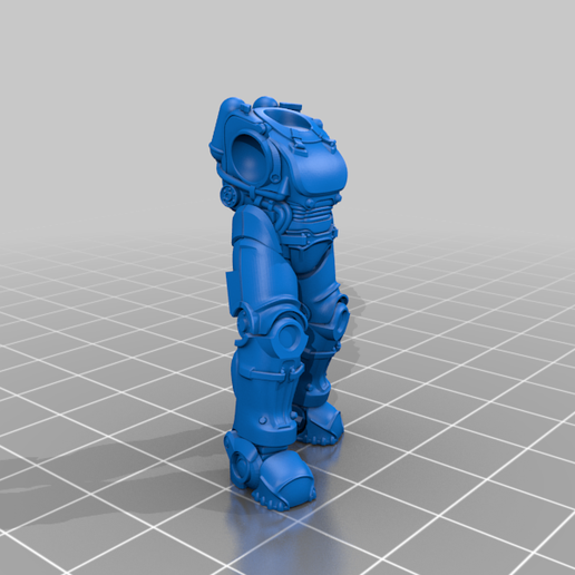 🔫 Fallout T51-b Power Armor Miniature Kit (No Weapons) Version 02・Free 3D File for ・Cults