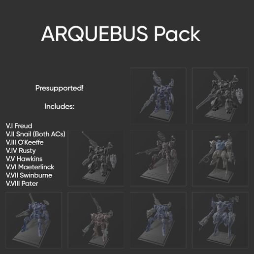 👴 (OLD) Armored Core 6 Arquebus AC Pack All Presupported・ 3D File for 3D printing・Cults
