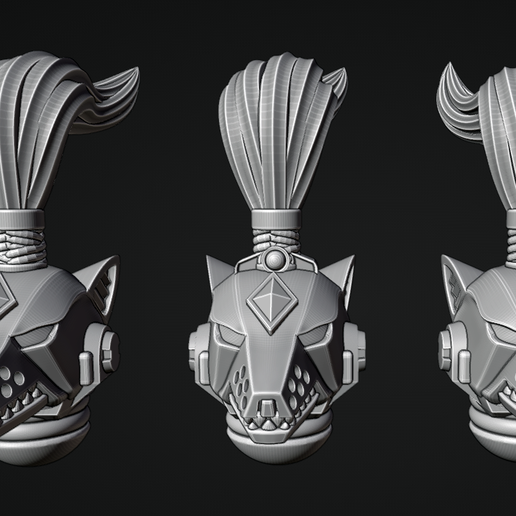 🛰 [768836] Space Woof helmets for new heresy・ 3D File for 3D printing・Cults